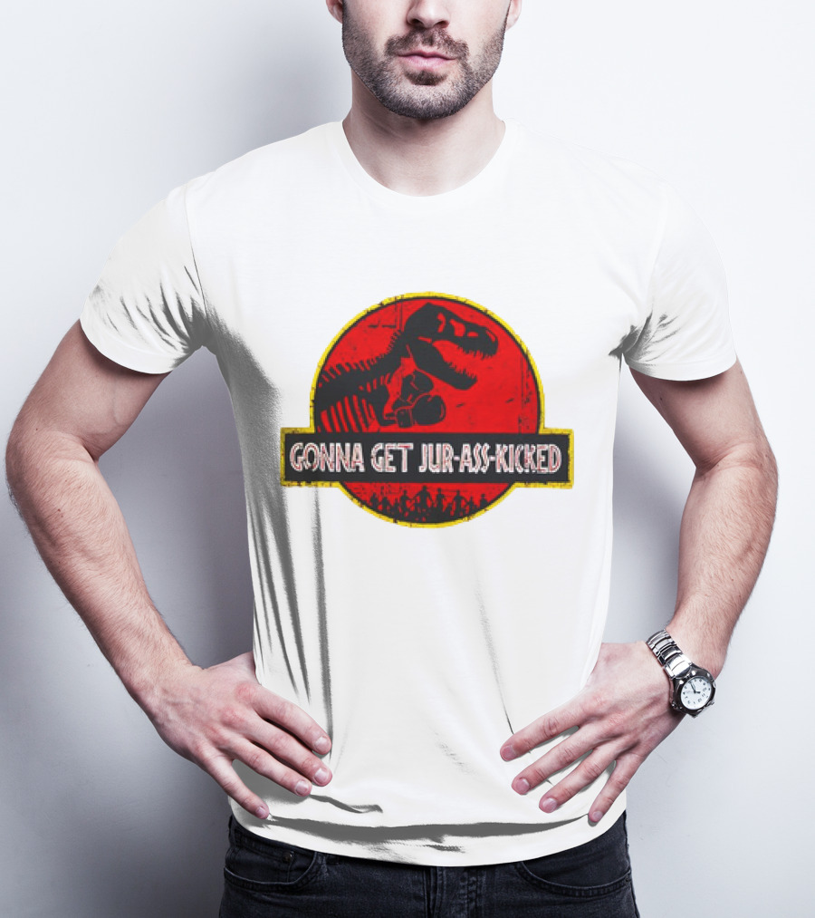 Gonna Get Jur-Ass-Kicked Dinosaur Boxing Red T-Shirt