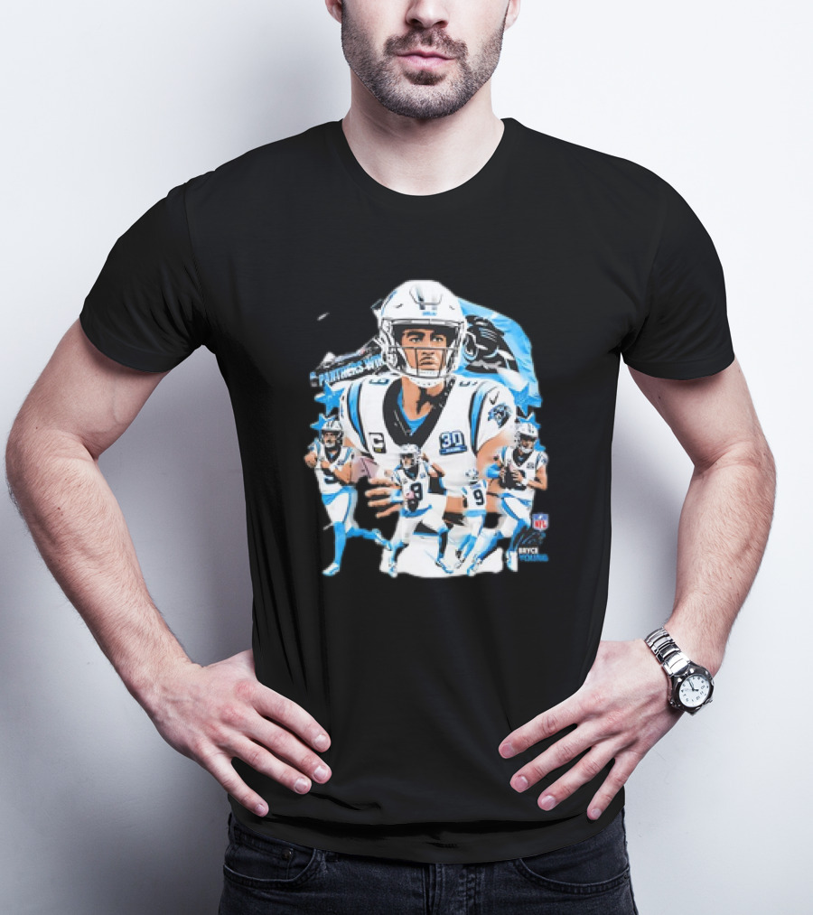 Bryce Young Carolina Panthers NFL Quarterback Action Series T-Shirt