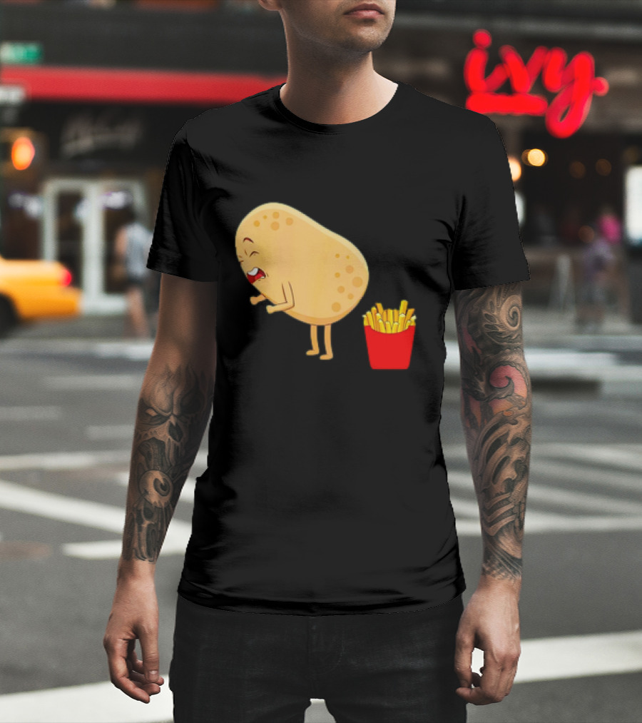 Potato Poops Fries Funny Cartoon T-Shirt