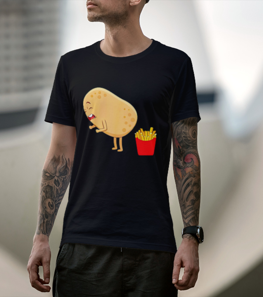 Potato Poops Fries Funny Cartoon T-Shirt