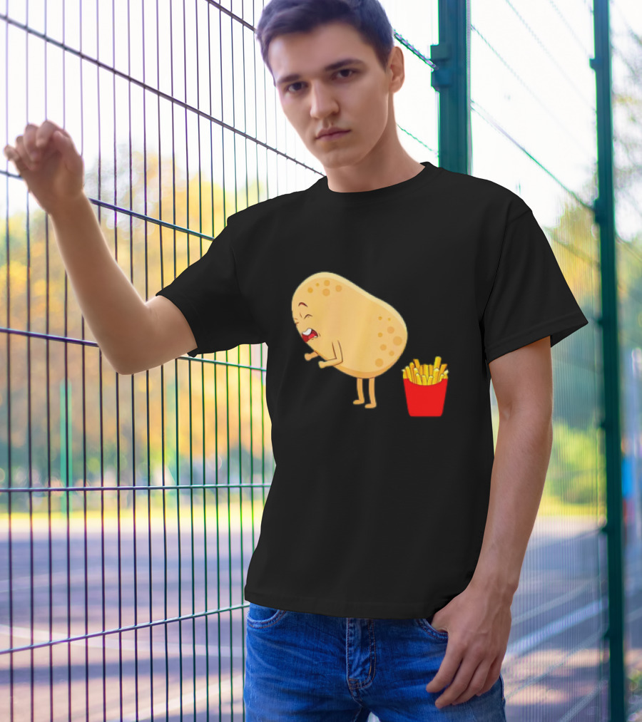 Potato Poops Fries Funny Cartoon T-Shirt