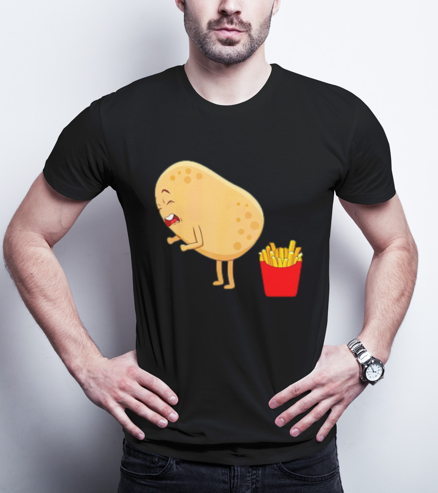 Potato Poops Fries Funny Cartoon T-Shirt