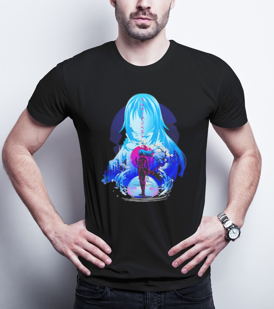 That Time I Got Reincarnated As A Slime Manga Character Silhouette Fantasy Scene T-Shirt