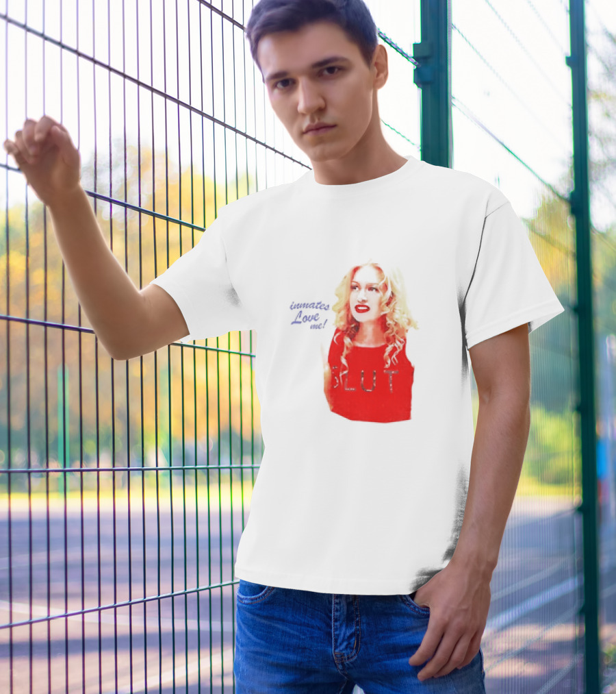 Inmates Love Me Slut Red Top Blonde Woman T-Shirt