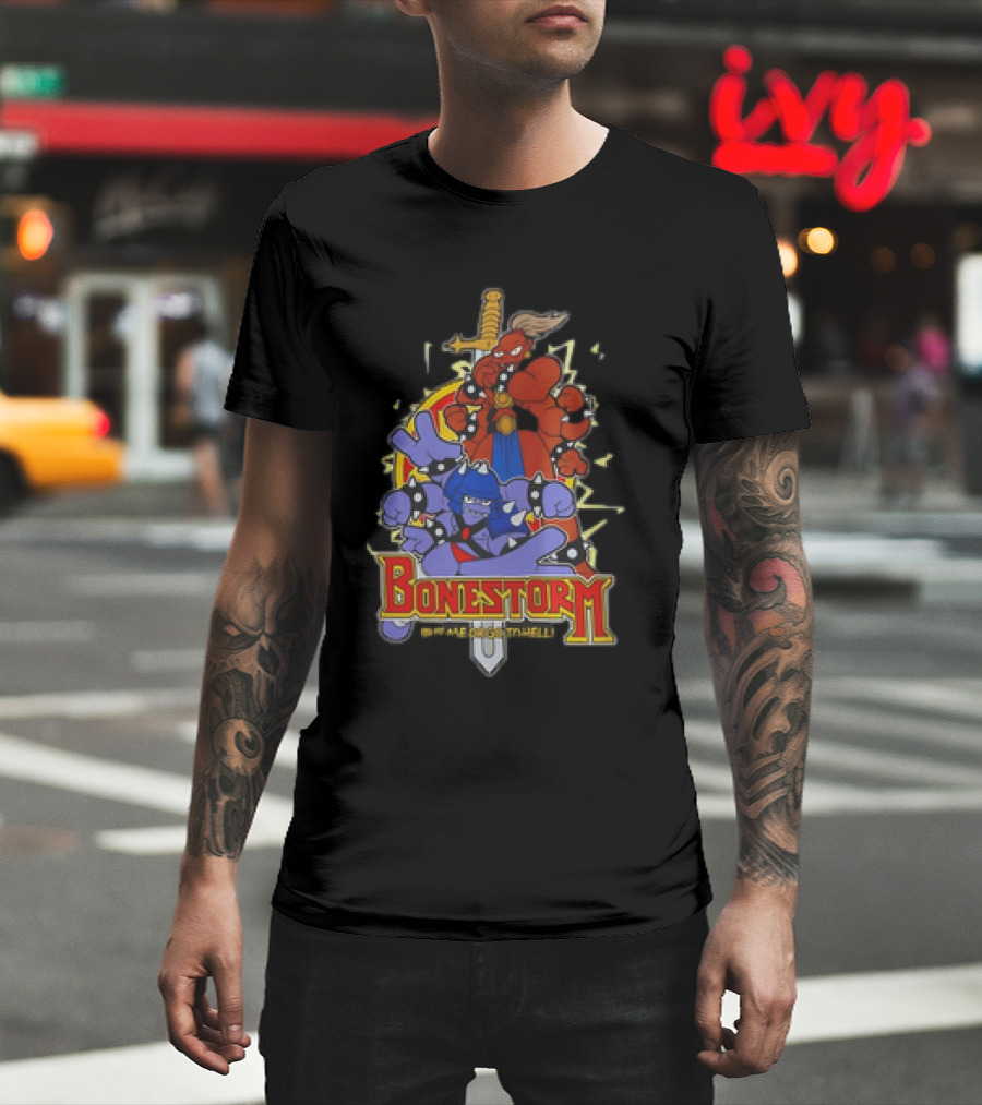 Bonestorm Buy Me Or Go To Hell Sword-Wielding Monsters Action T-Shirt