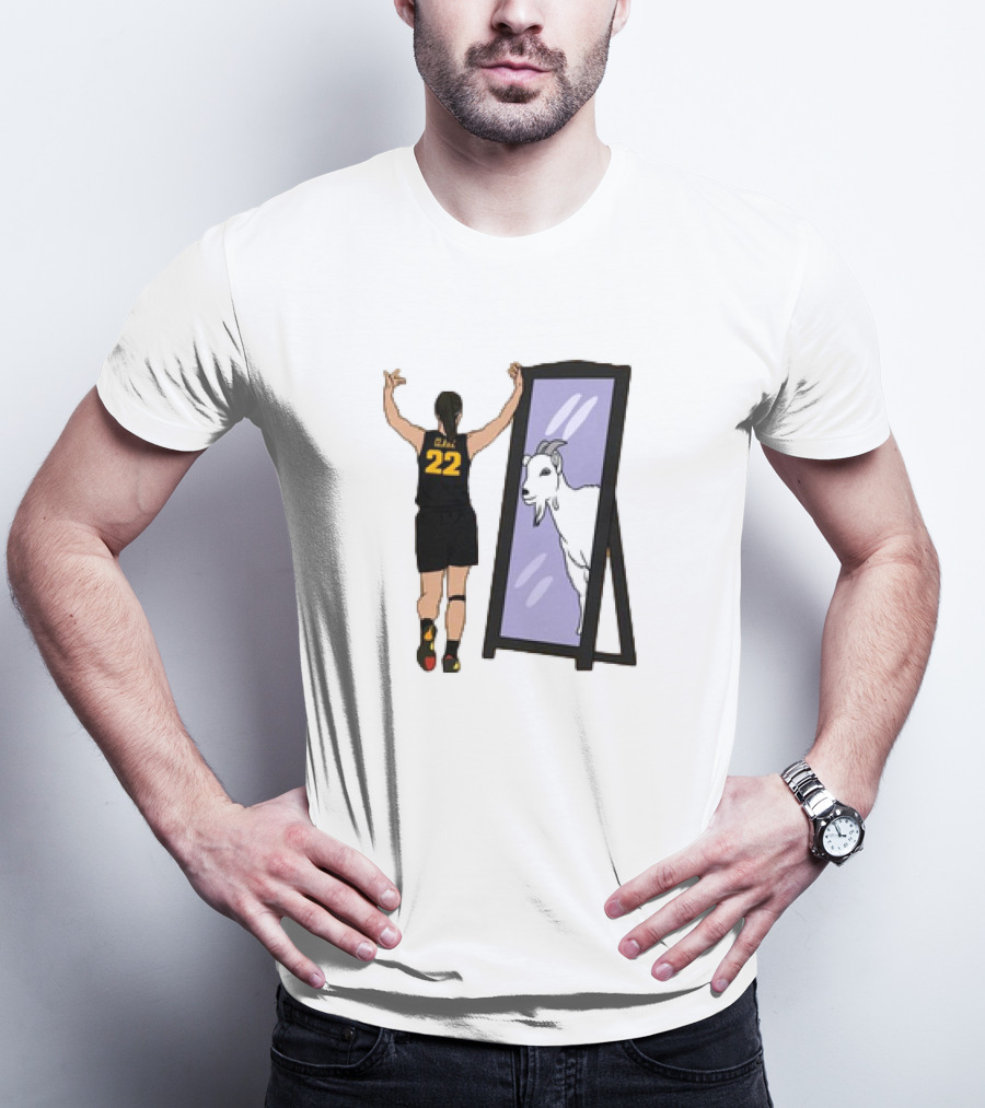 Caitlin Clark 22 Iowa Mirror GOAT T-Shirt