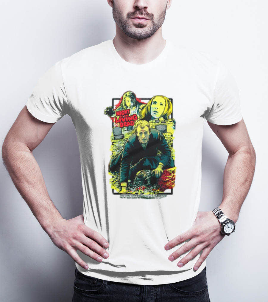 Night Of The Living Dead Classic Horror Scene With Surrounded By Death Faces T-Shirt