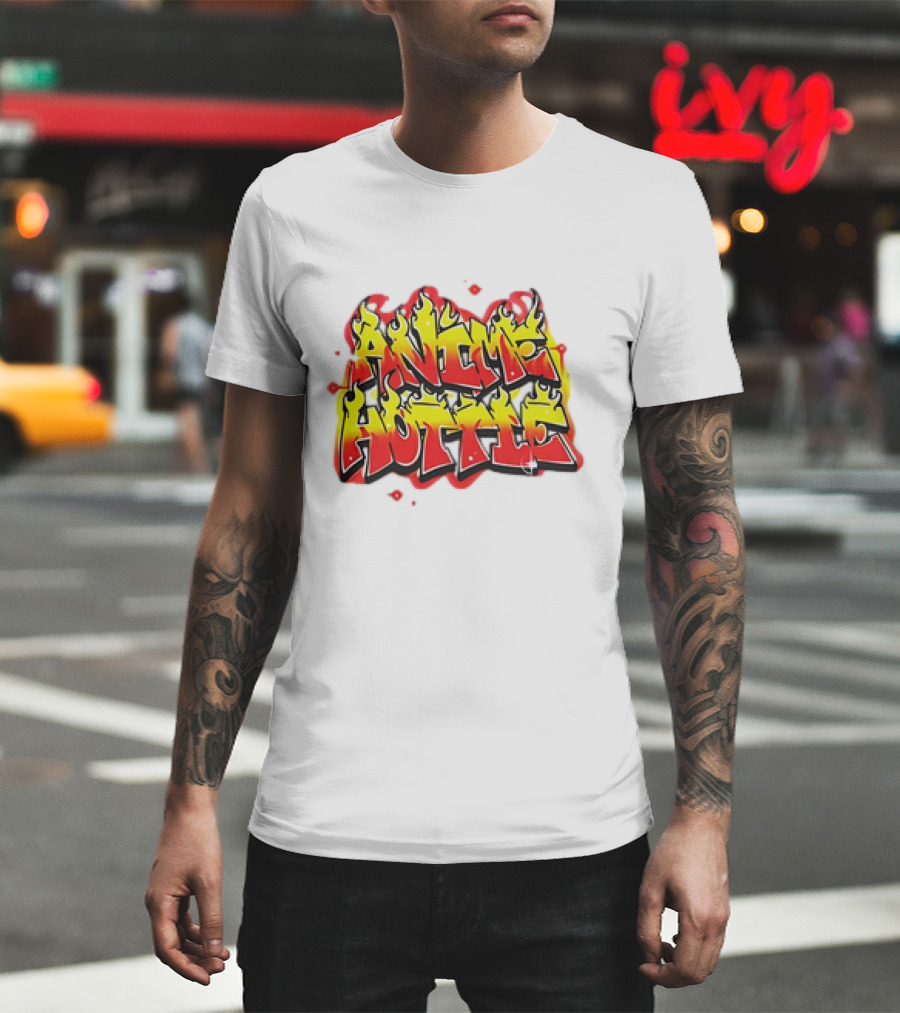 Anime Hottie Flame Graffiti T-Shirt