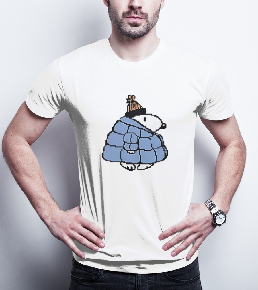 Snoopy Peanuts Winter Puffer Jacket Beanie T-Shirt