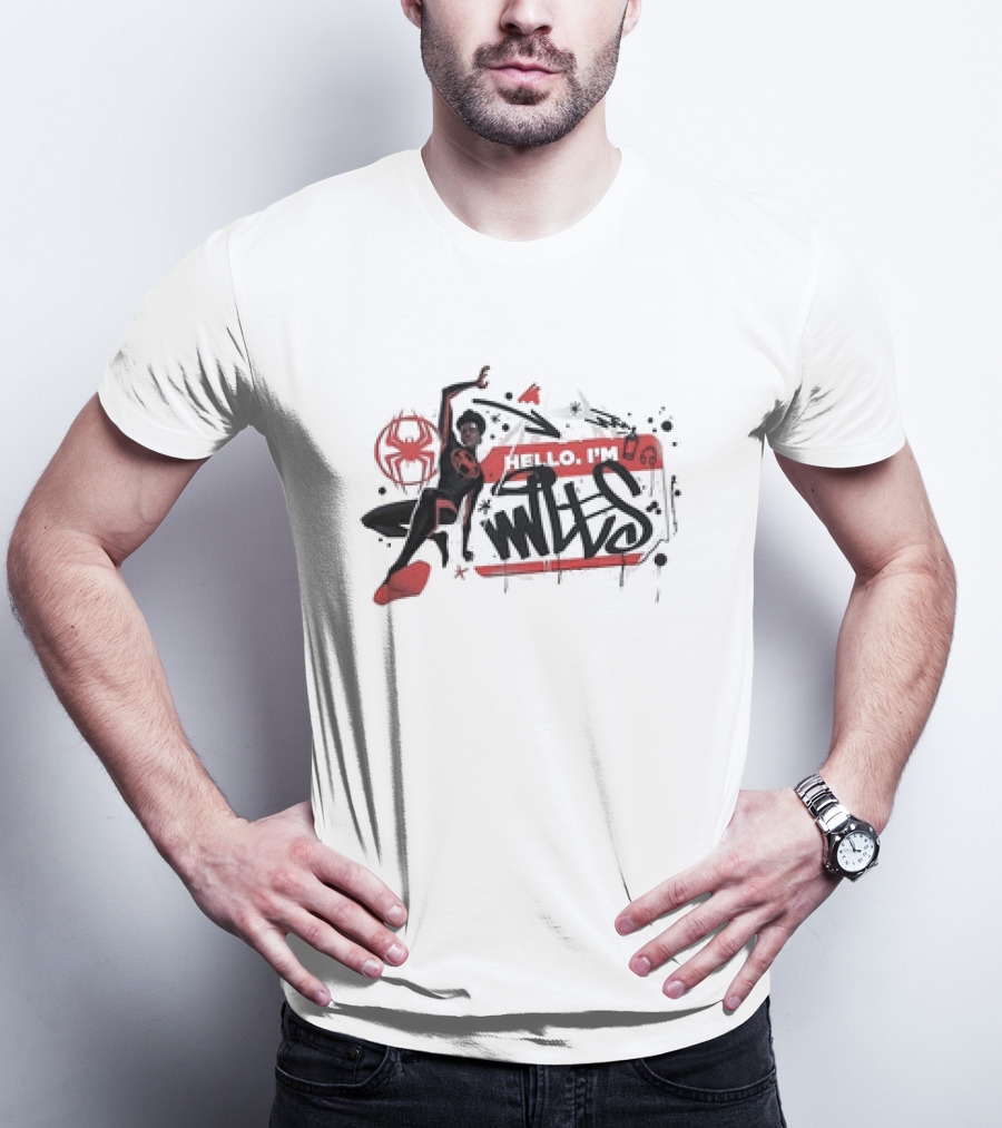 Marvel Spider-Man Across The Spider-Verse Hello I'm Miles T-Shirt