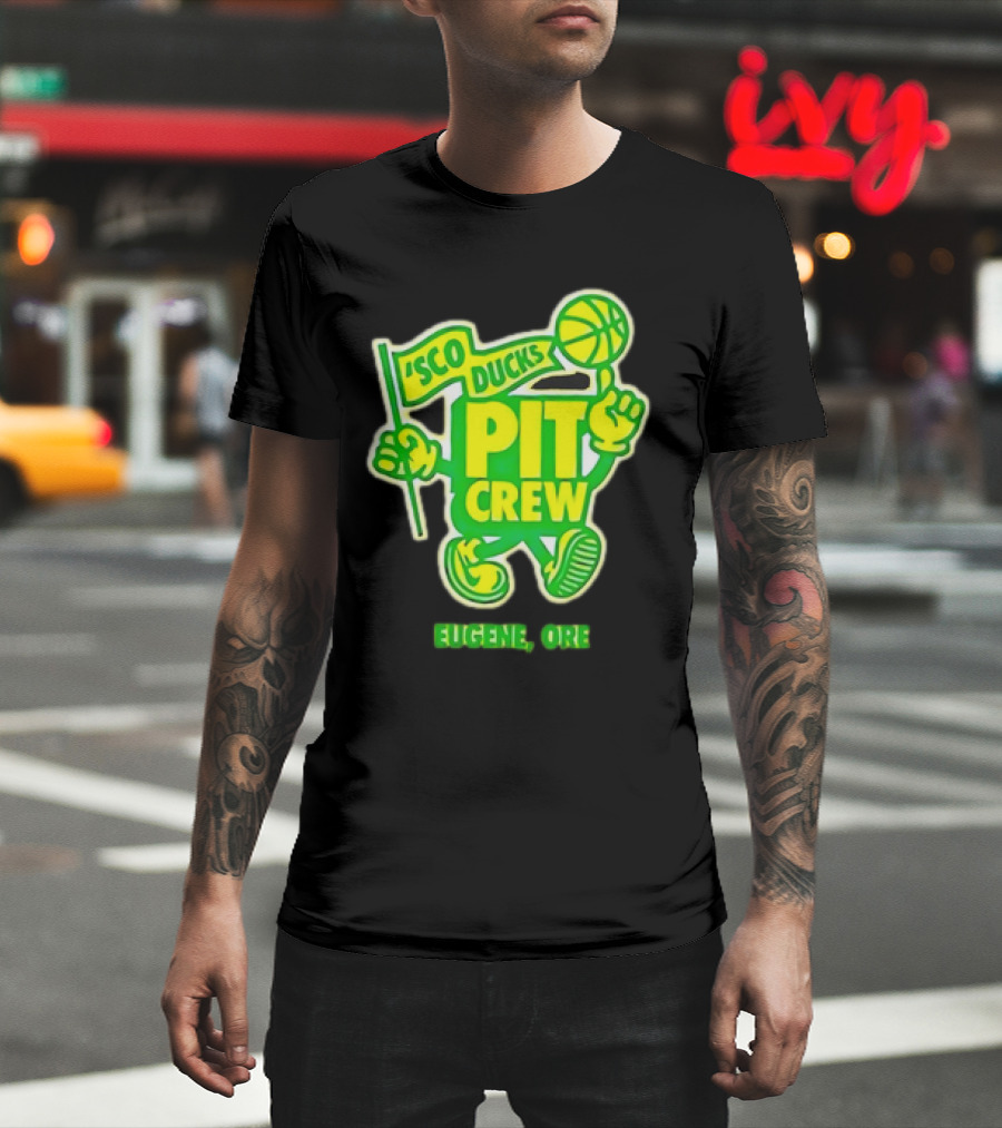 Sco Ducks Pit Crew Eugene Ore Oregon Ducks Basketball T-Shirt