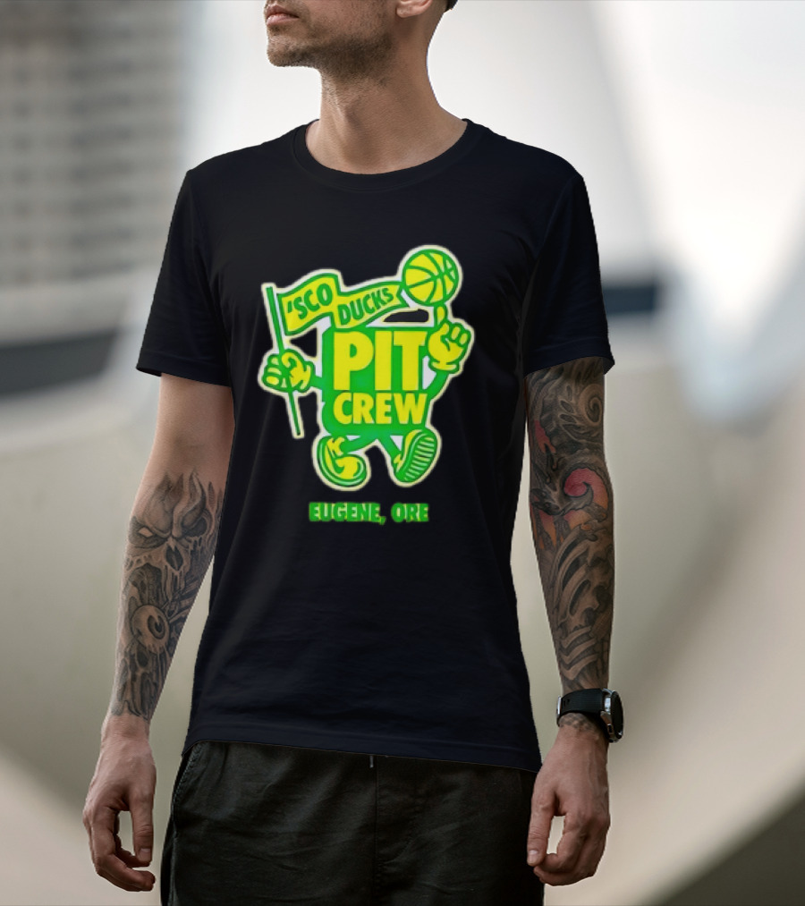 Sco Ducks Pit Crew Eugene Ore Oregon Ducks Basketball T-Shirt