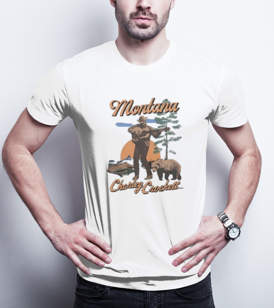 Charley Crockett Montana Bear Scenic Music Adventure T-Shirt