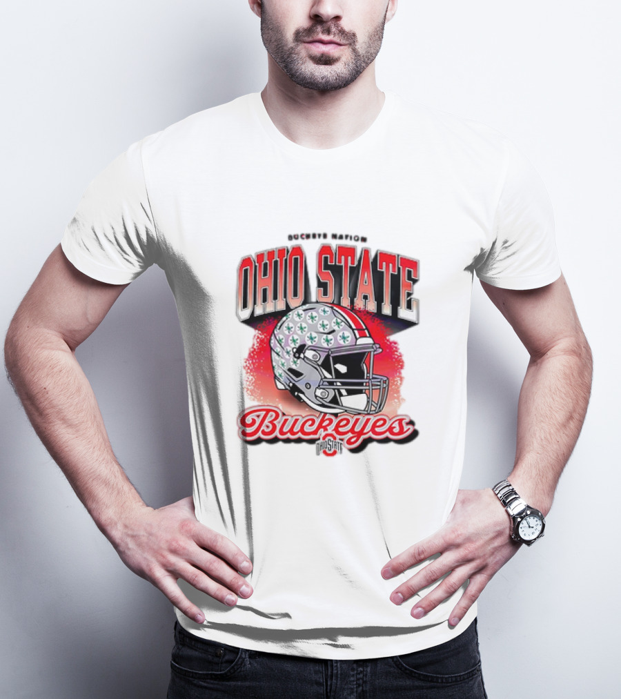 Ohio State Buckeyes Helmet Buckeye Nation Football T-Shirt