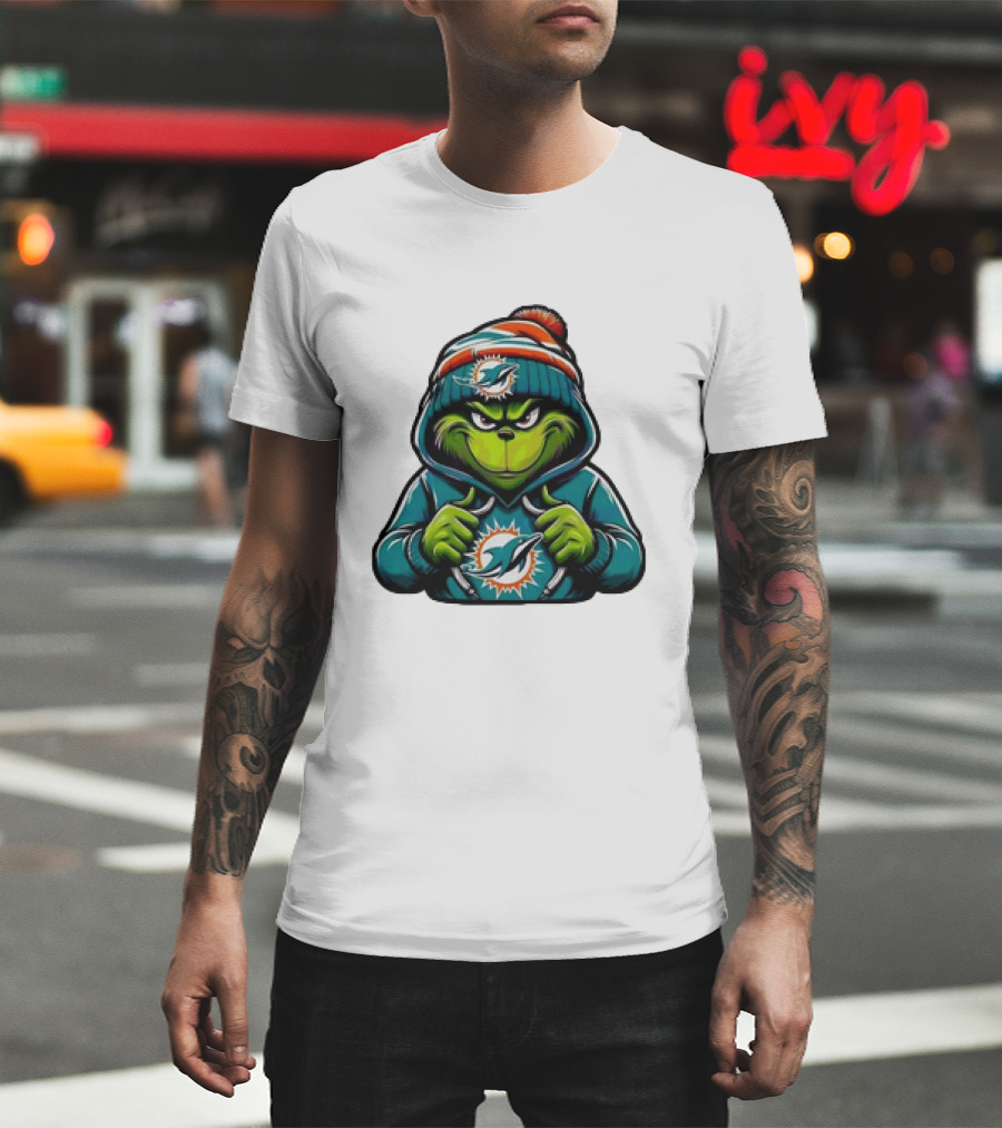 Retro Grinch Miami Dolphins NFL Hoodie Character T-Shirt