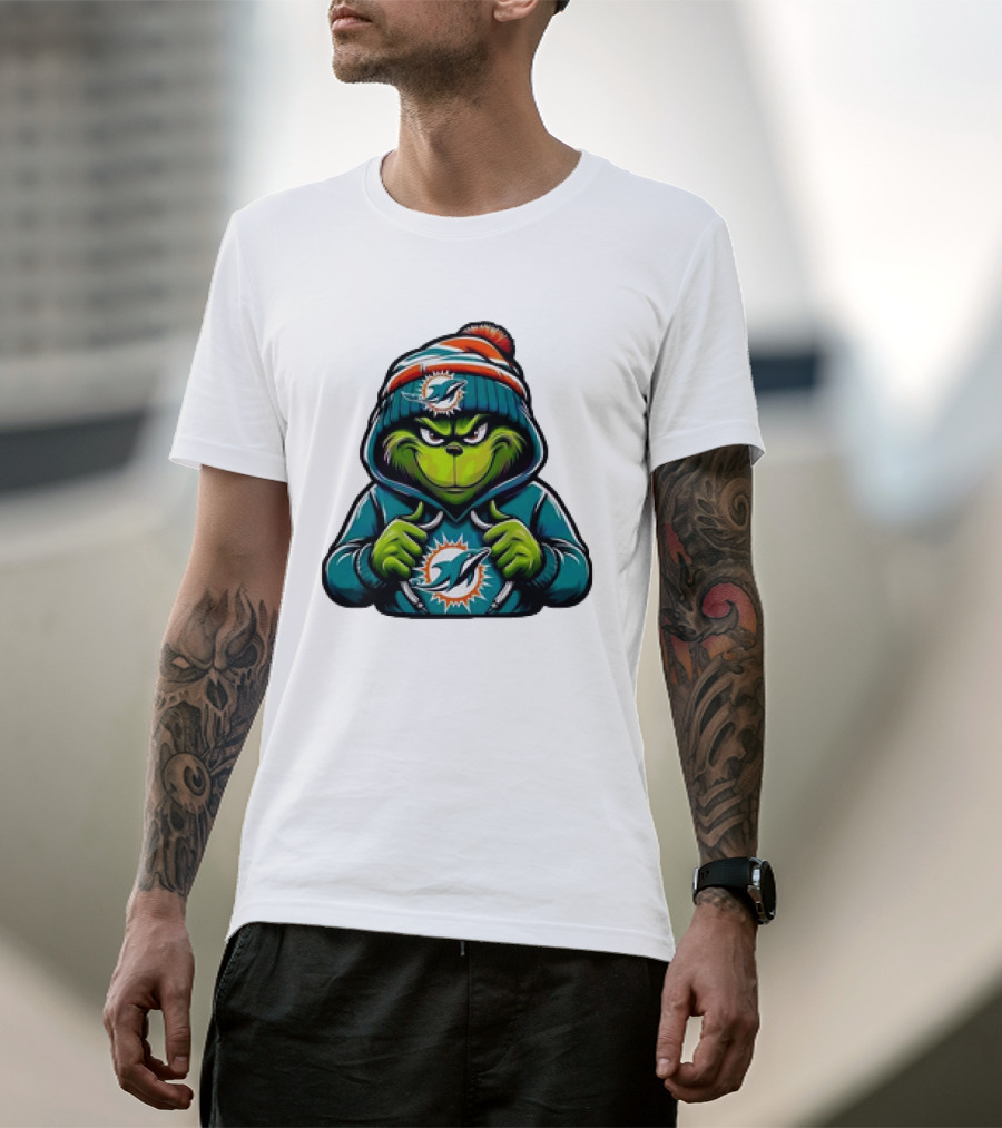 Retro Grinch Miami Dolphins NFL Hoodie Character T-Shirt