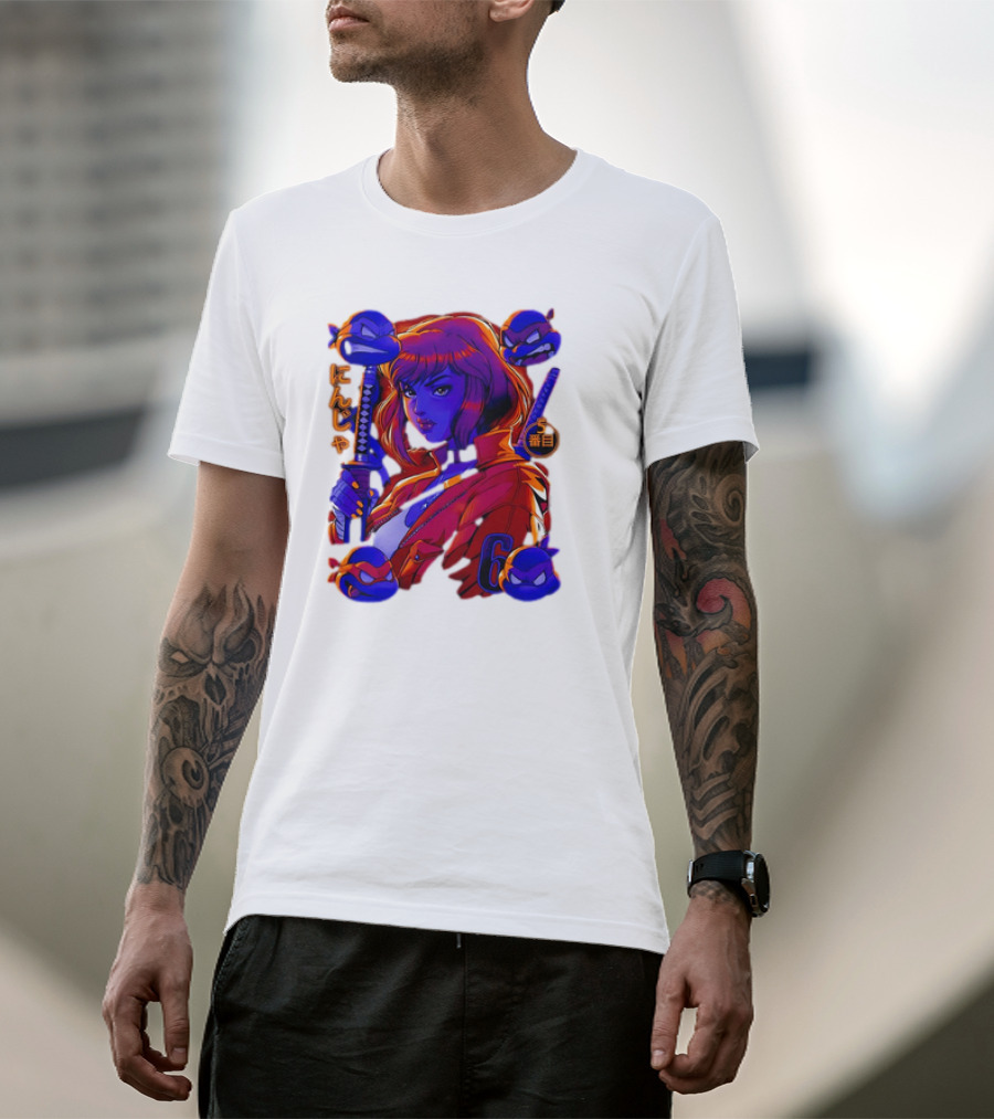 Ninja April O’Neil With Leonardo Raphael Donatello Michelangelo T-Shirt