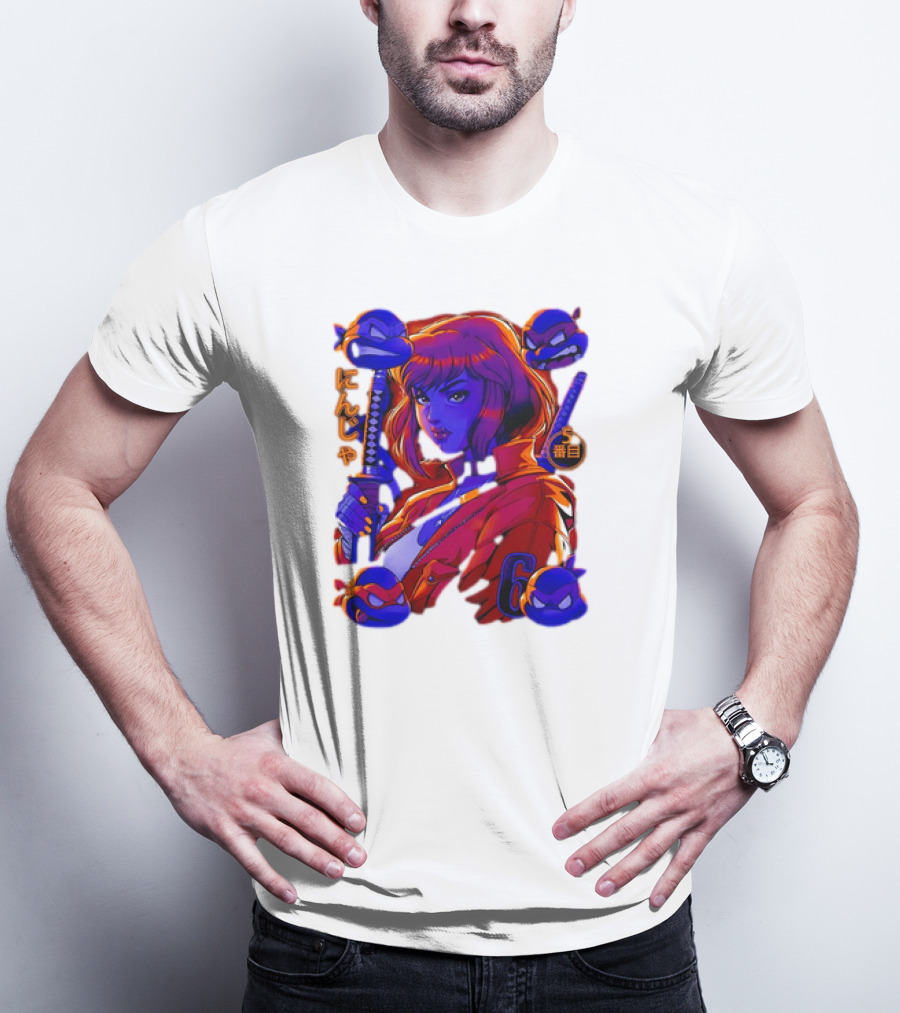 Ninja April O’Neil With Leonardo Raphael Donatello Michelangelo T-Shirt