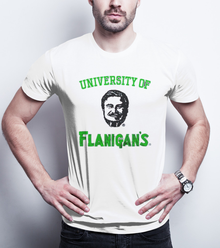 University Of Flanigan's Seafood Bar And Grill Iconic Green T-Shirt