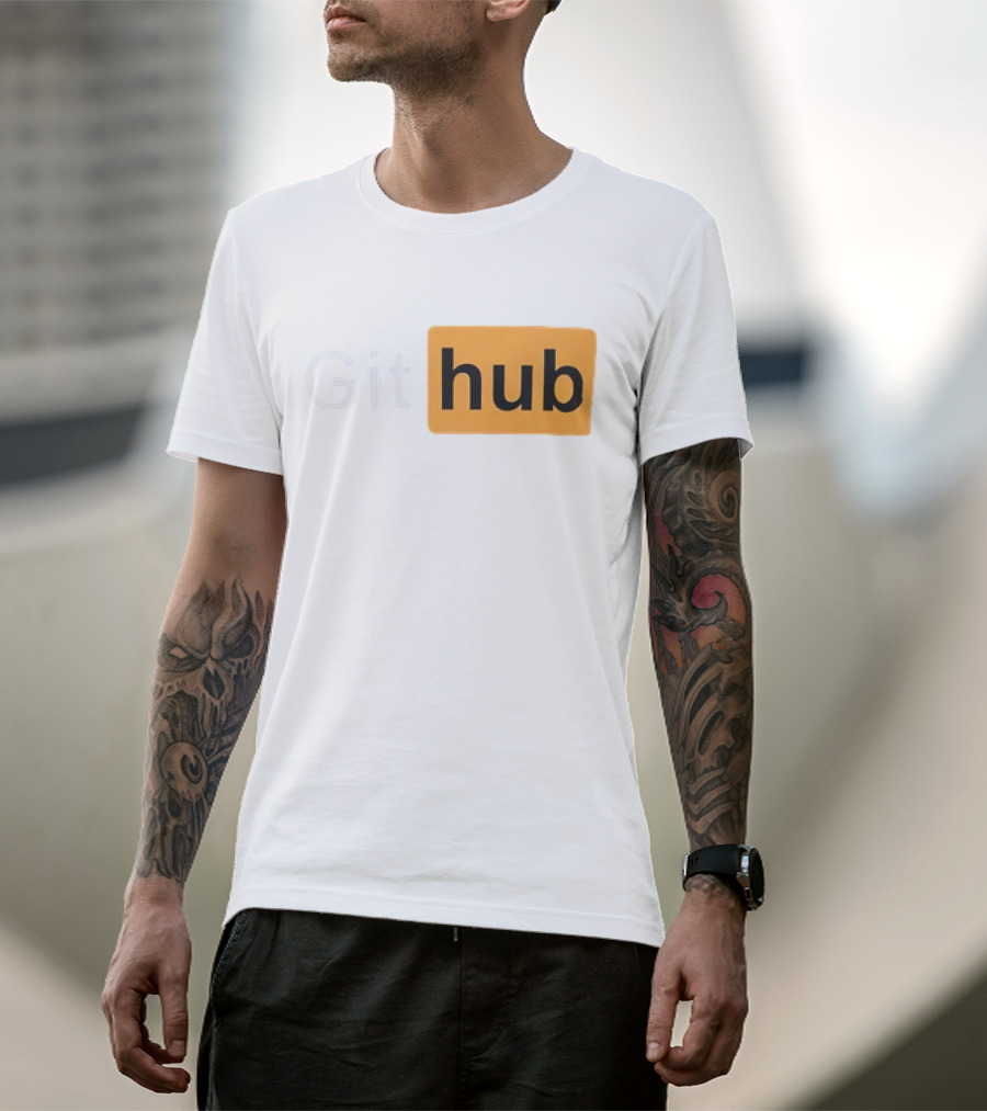 Git Hub Text With Yellow Highlight T-Shirt