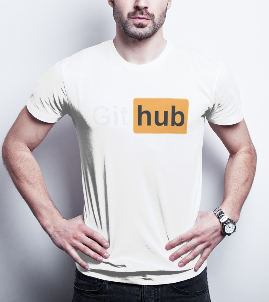 Git Hub Text With Yellow Highlight T-Shirt