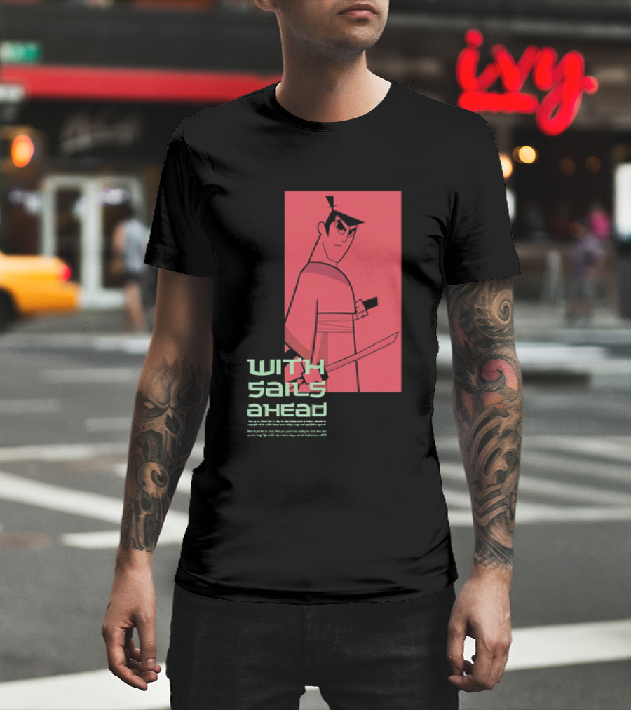 Samurai Jack With Sails Ahead Retro Style Fan T-Shirt