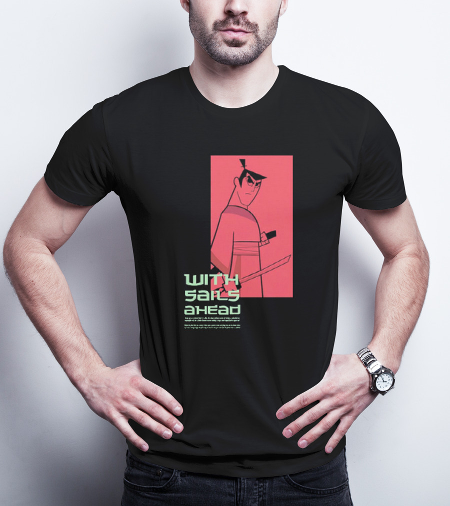 Samurai Jack With Sails Ahead Retro Style Fan T-Shirt