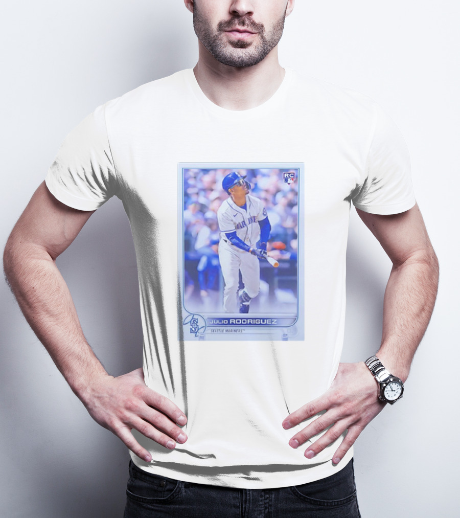 Julio Rodriguez RC Seattle Mariners MLB Baseball Card T-Shirt