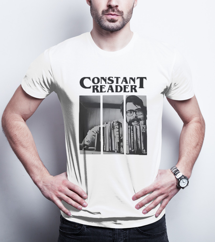 Constant Reader Stephen King Split Image With Books T-Shirt