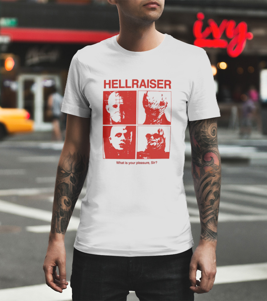 Hellraiser What Is Your Pleasure Sir Iconic Horror Faces Red T-Shirt