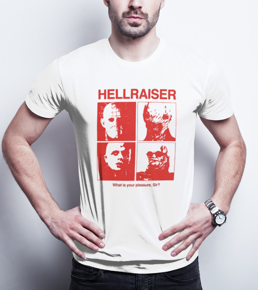 Hellraiser What Is Your Pleasure Sir Iconic Horror Faces Red T-Shirt