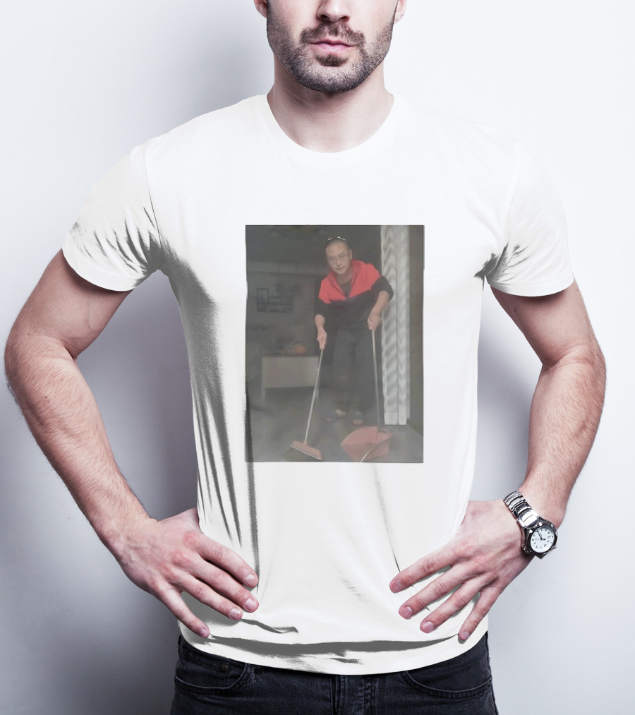 Hygiene Guy Cleaning With Broom And Dustpan Indoors T-Shirt