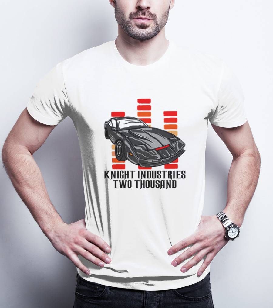 Knight Industries Two Thousand Iconic Car With Red Bar Elements T-Shirt