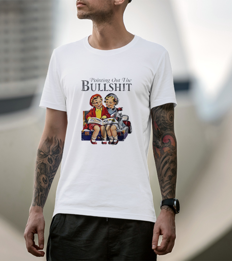Pointing Out The Bullshit Vintage Comic Style Kids Reading Book T-Shirt
