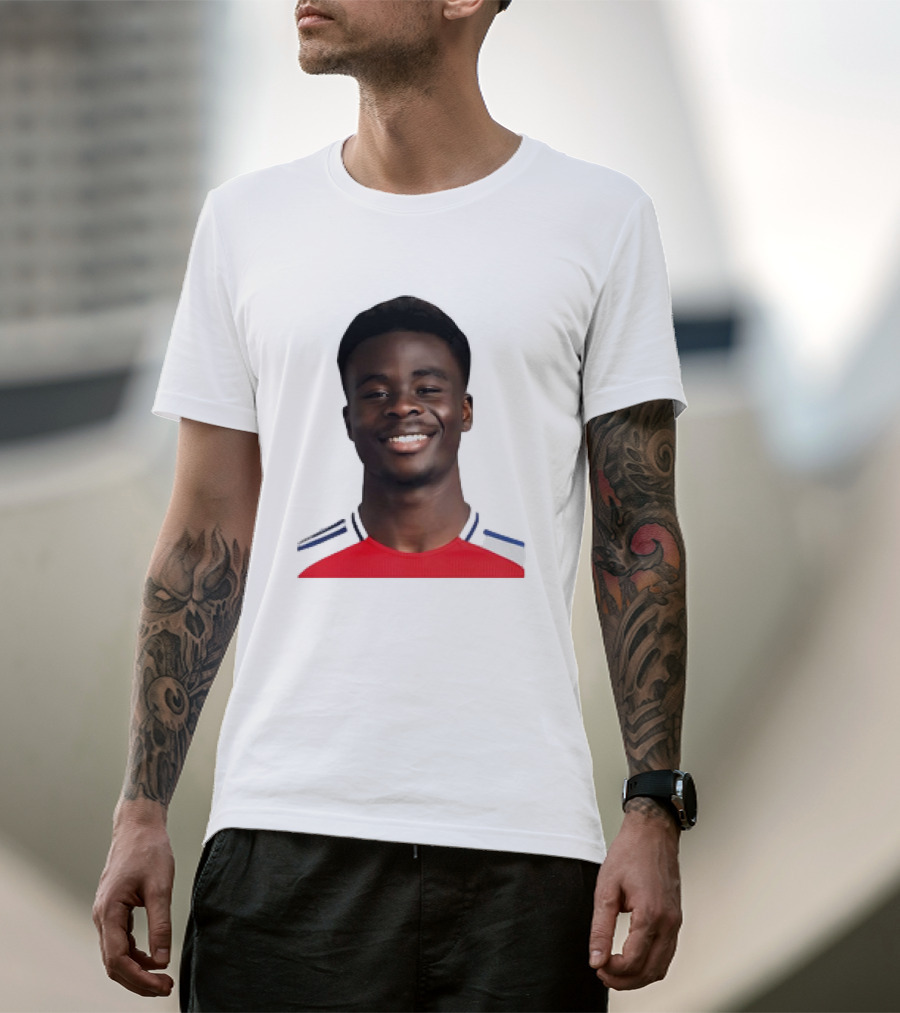 Bukayo Saka Arsenal F.C. Player Icon With Red Jersey T-Shirt