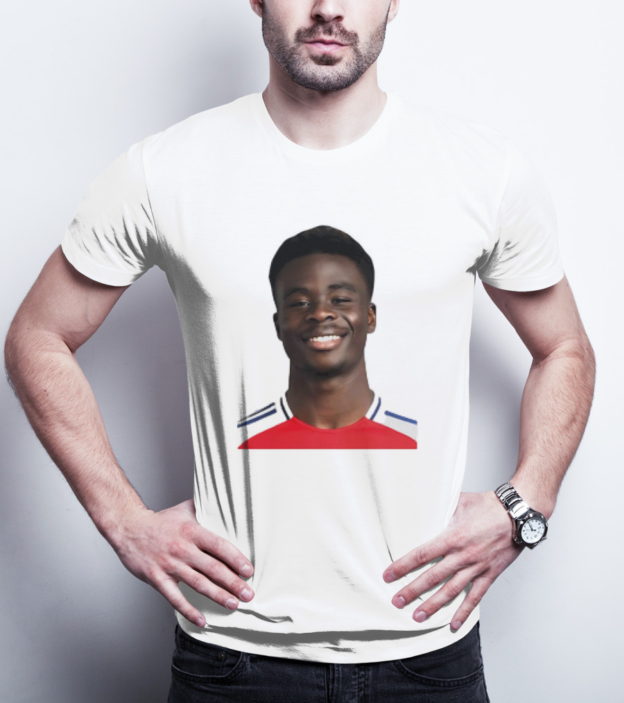Bukayo Saka Arsenal F.C. Player Icon With Red Jersey T-Shirt