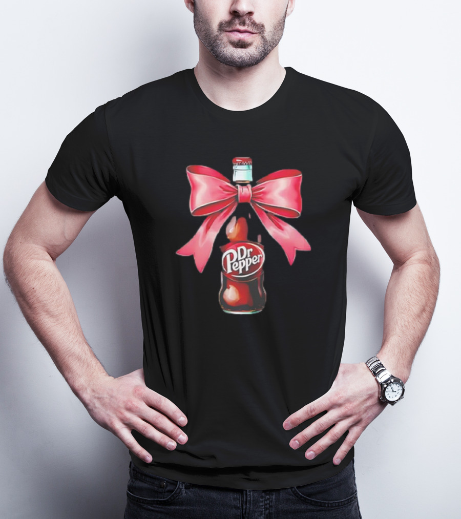 Dr Pepper Bottle With Pink Bow Coquette T-Shirt