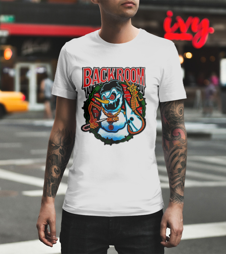 Backroom OKHC Hardcore Snowman Holiday T-Shirt