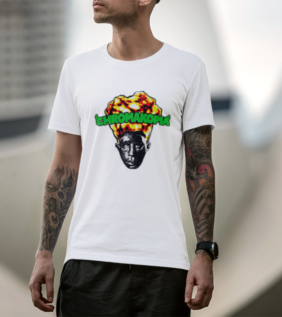 Chromakopia Flaming Head Abstract T-Shirt