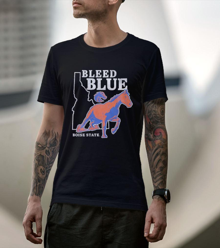 Bleed Blue Boise State Broncos Vintage Logo Idaho T-Shirt