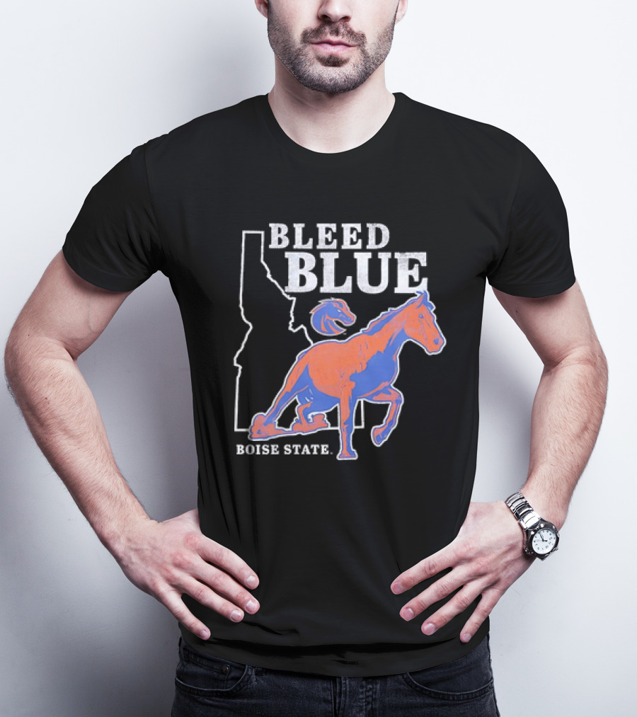 Bleed Blue Boise State Broncos Vintage Logo Idaho T-Shirt