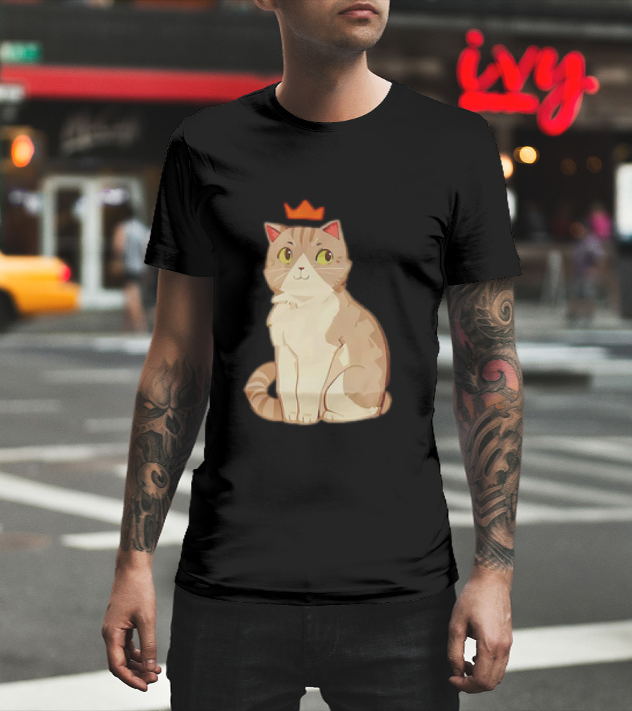 Good Times Cat With Orange Crown T-Shirt