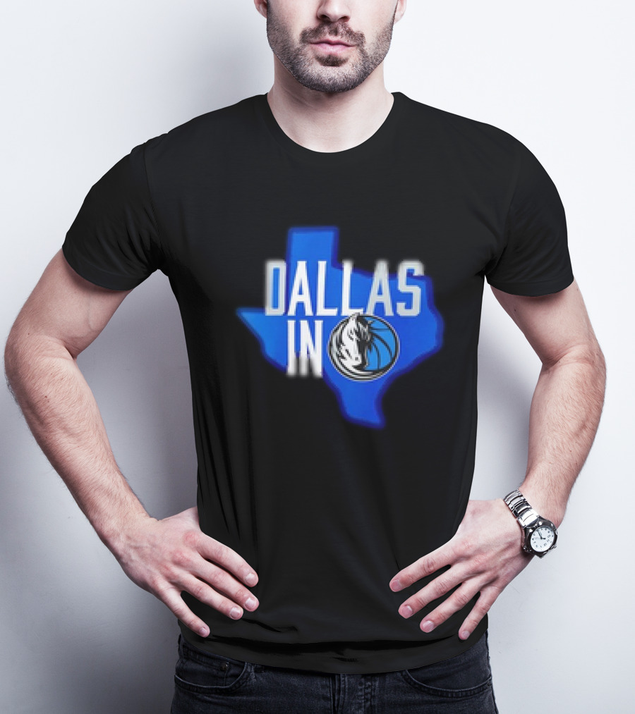 Dallas Mavericks Logo Texas Map Background DALLAS IN T-Shirt