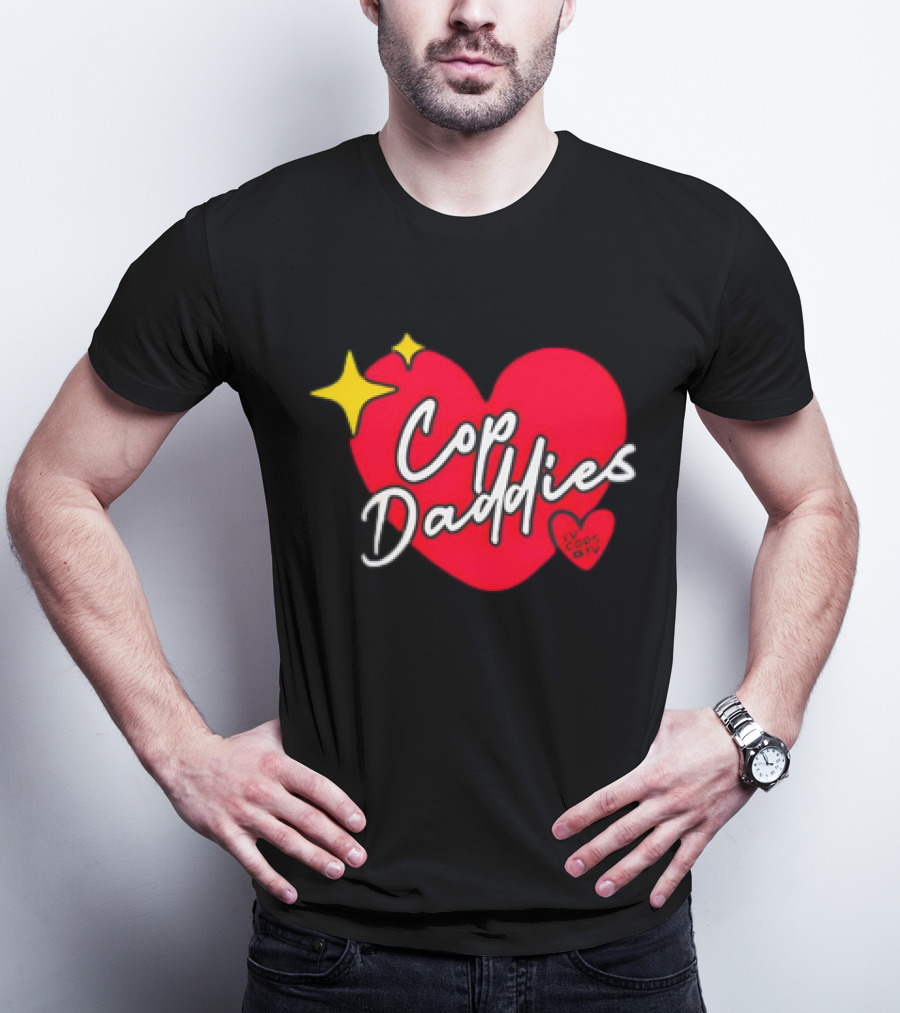 Cop Daddies Heart I Love Cops Girl Stars T-Shirt