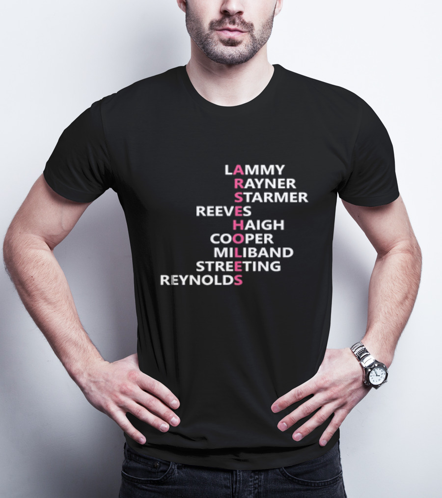 ARSEHOLES Lammy Rayner Starmer Reeves Haigh Cooper Miliband Streeting Reynolds T-Shirt