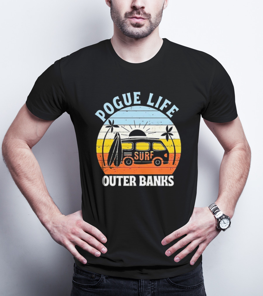 Pogue Life Outer Banks Surf Van Sunset Vintage T-Shirt