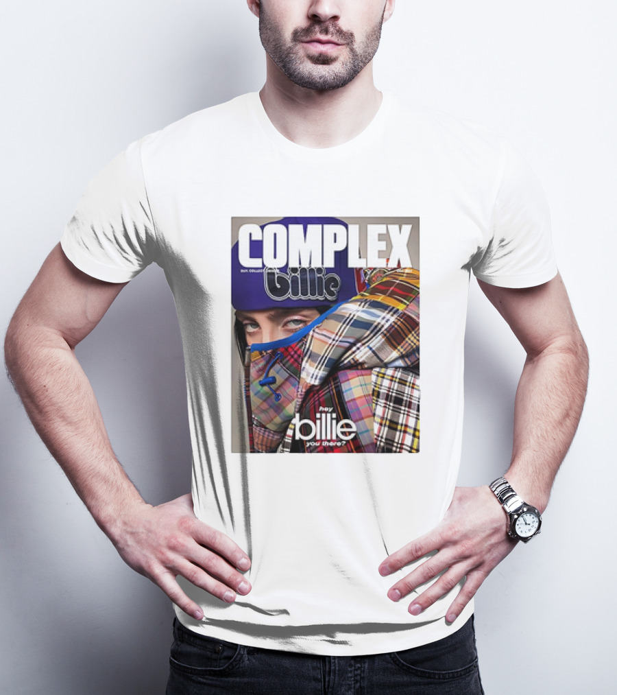 Complex Magazine Cover Billie Eilish Hey Billie You There Plaid Patchwork T-Shirt