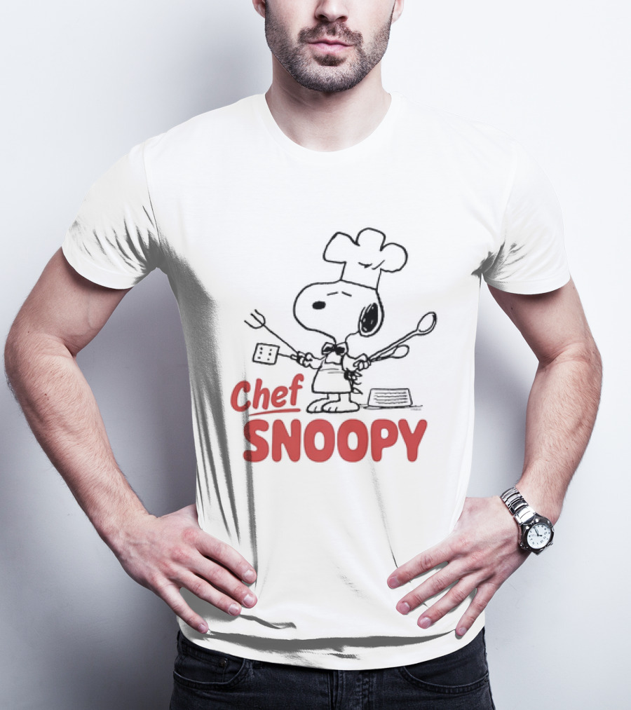 Peanuts Chef Snoopy Cooking Cartoon Character T-Shirt