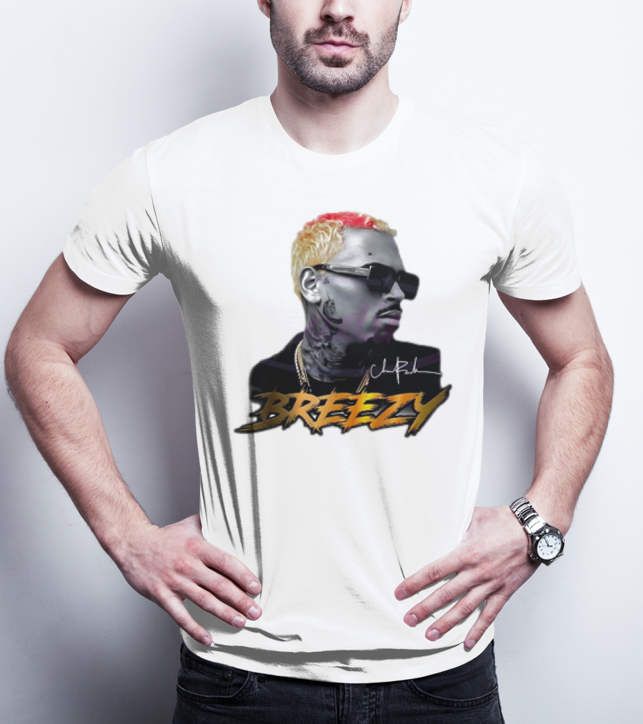 Breezy Chris Brown Signature Style With Sunglasses And Blonde Hair T-Shirt