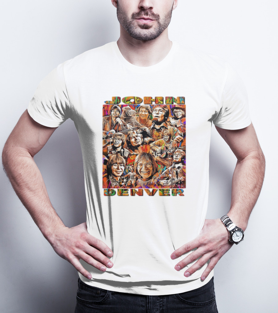 John Denver Colorful Vintage Collage T-Shirt